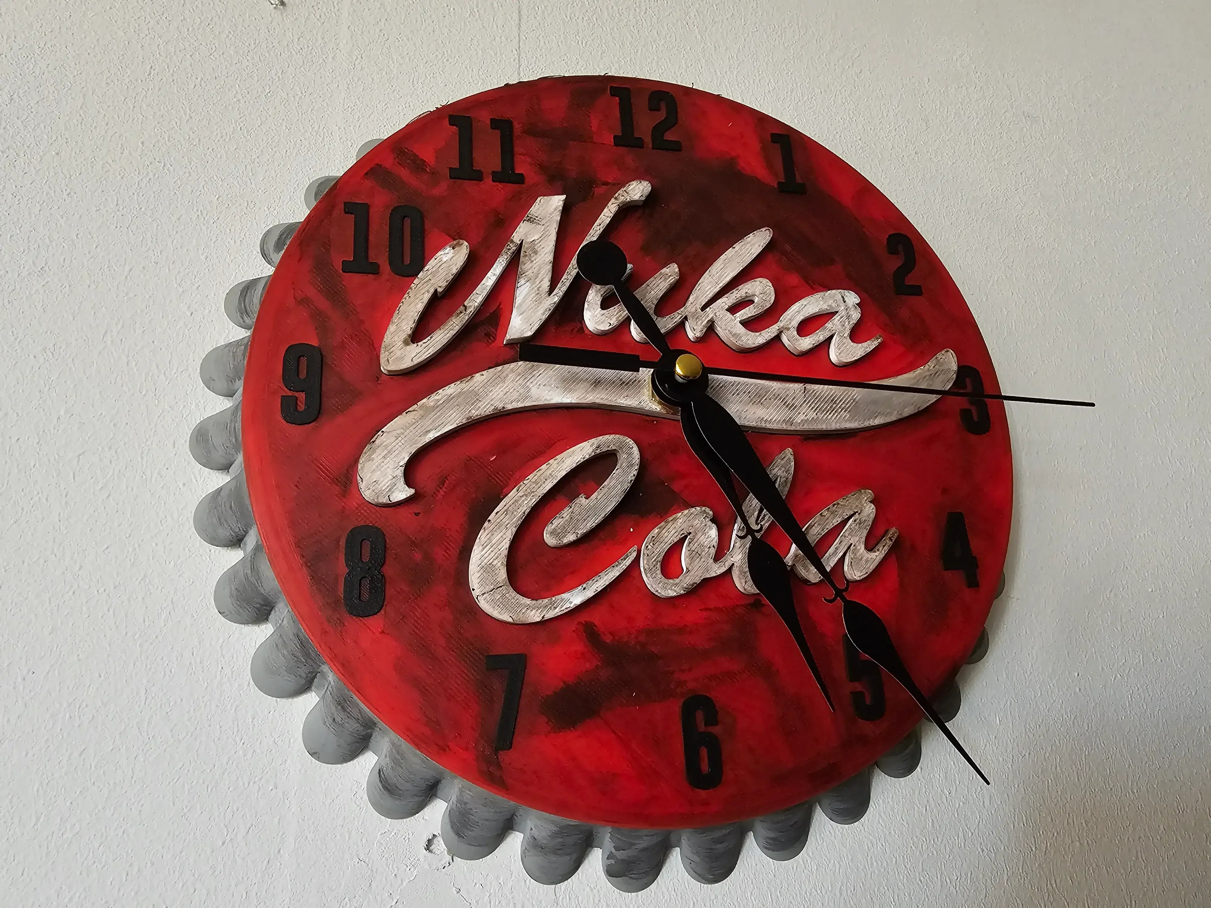 Nuka Cola Wall Clock: Fallout Fan Art, Gamer Decor – Galactic Saber Store