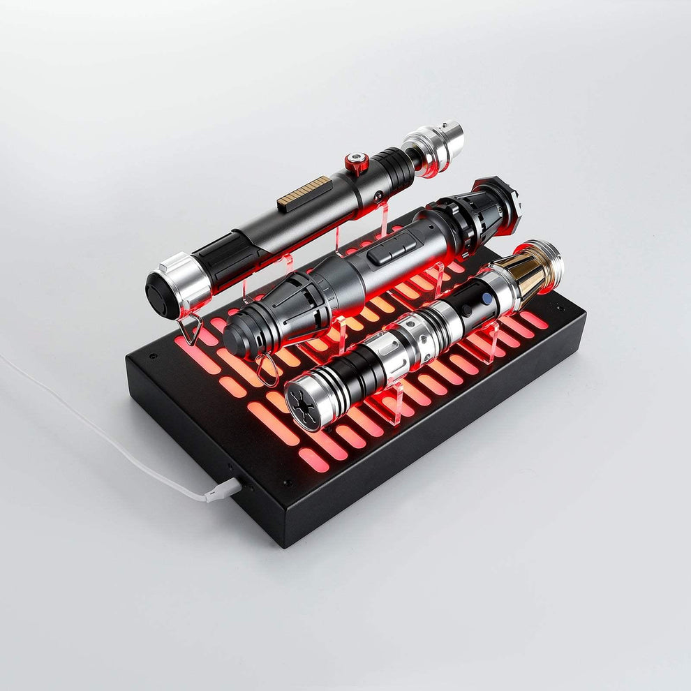 Triple Lightsaber Display Stand with RGB Lighting and Remote Control ...